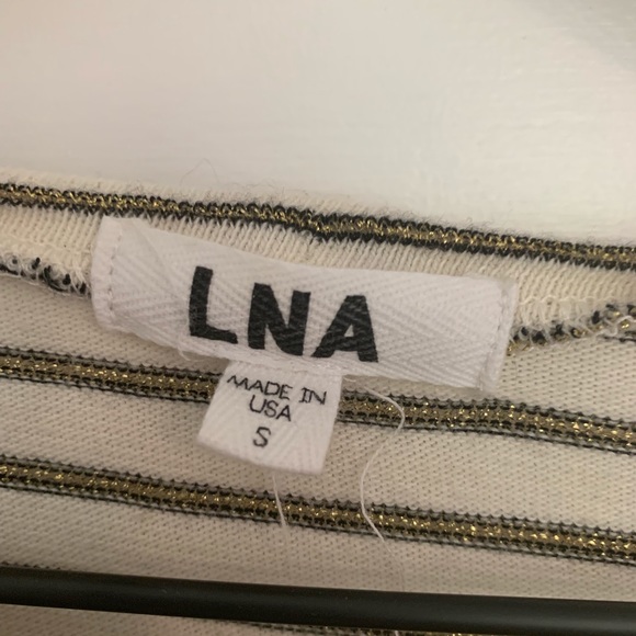 LNA | Tops | Lna Striped Black And Gold Long Sleeve Crop | Poshmark